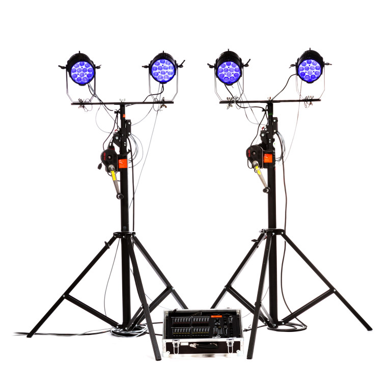 Kit de 4 projecteurs à leds avec pupitre — Parcs de matériels scéniques ...